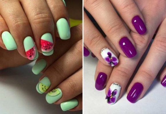 Manicure til korte negle, simpelt design med gelpolish. Foto nyheder ...